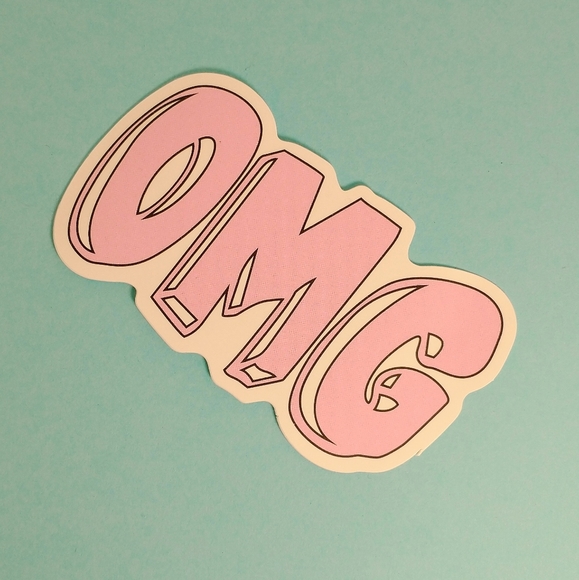 Design | 110 Pink Cartoon Bubble Letter Omg Matte Vsco Die Cut Sticker ...